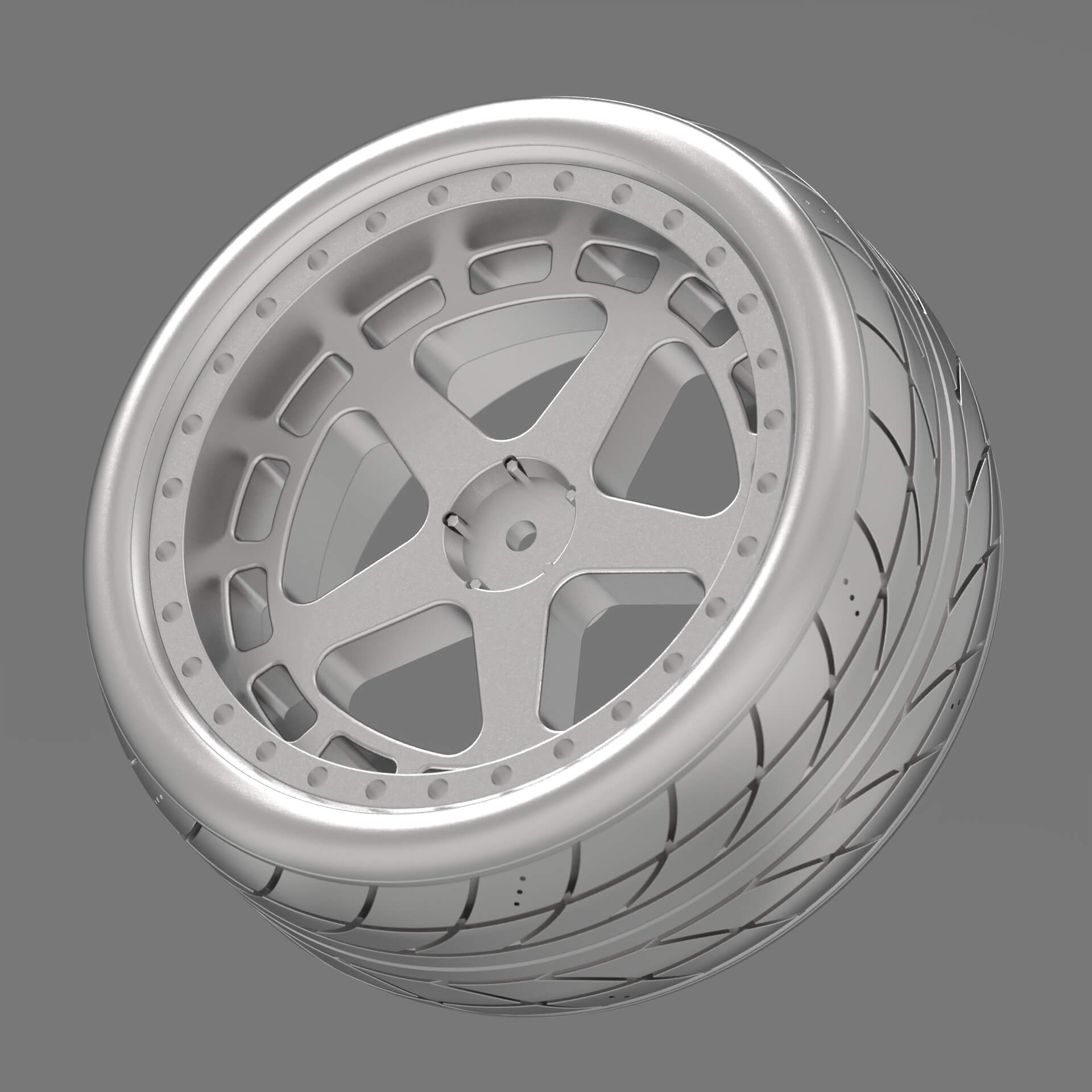 One-Piece 3D Printable Racing Wheel with Integrated Tire 5 by sanchiesp