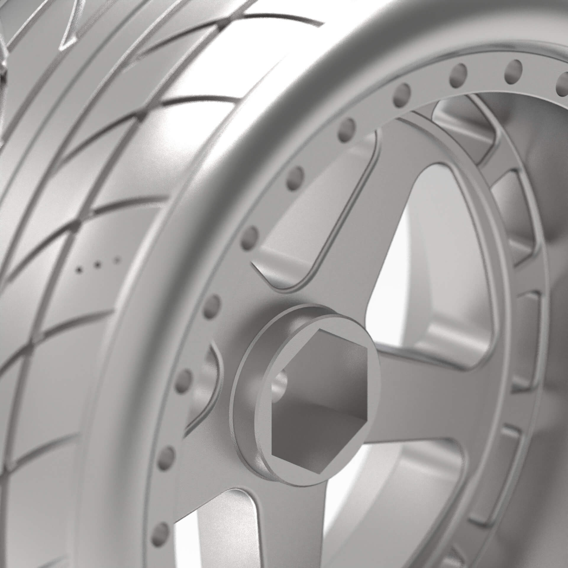 One-Piece 3D Printable Racing Wheel with Integrated Tire 5 by sanchiesp