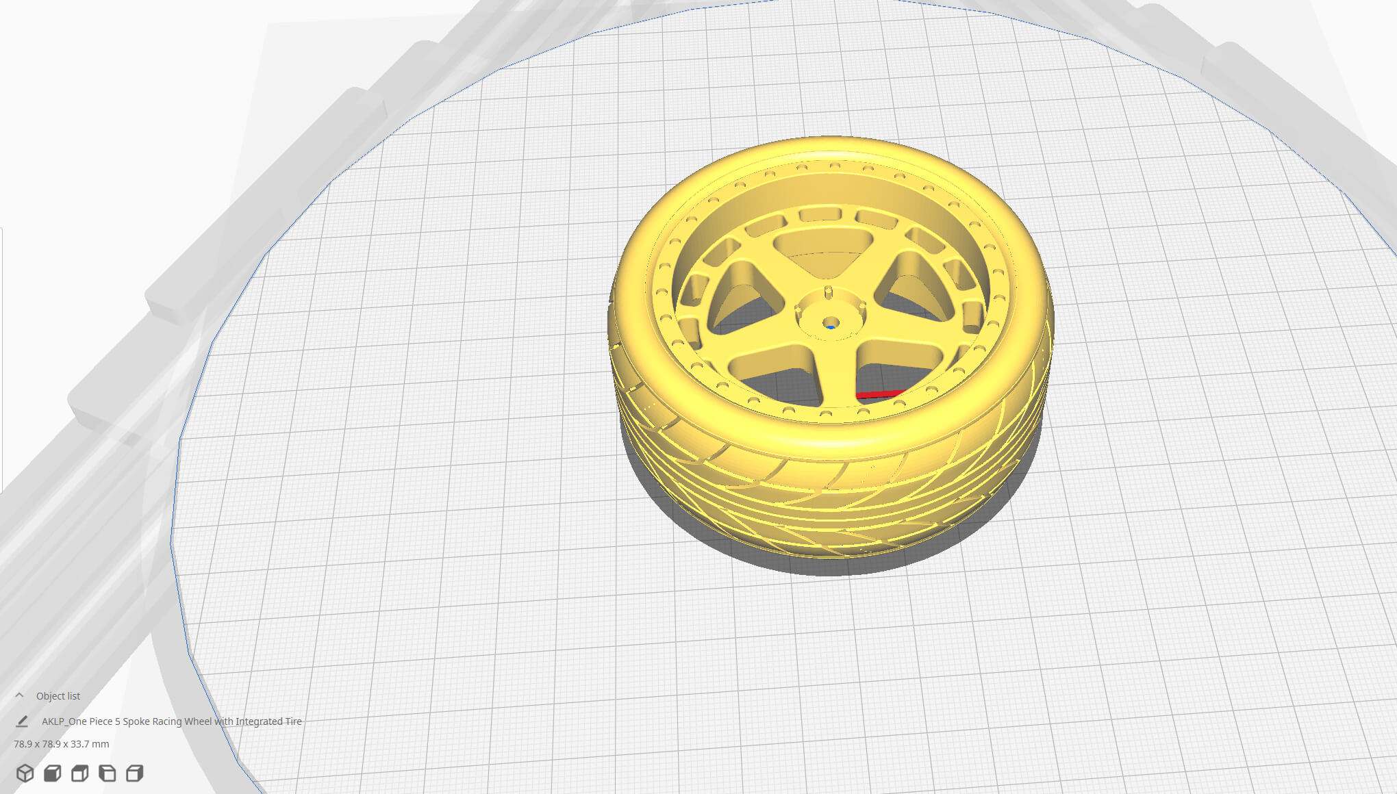 One-Piece 3D Printable Racing Wheel with Integrated Tire 5 by sanchiesp