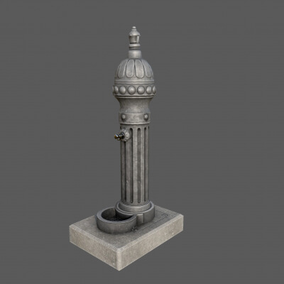 Ornamental Drinking Fountain - 3D Model by sanchiesp