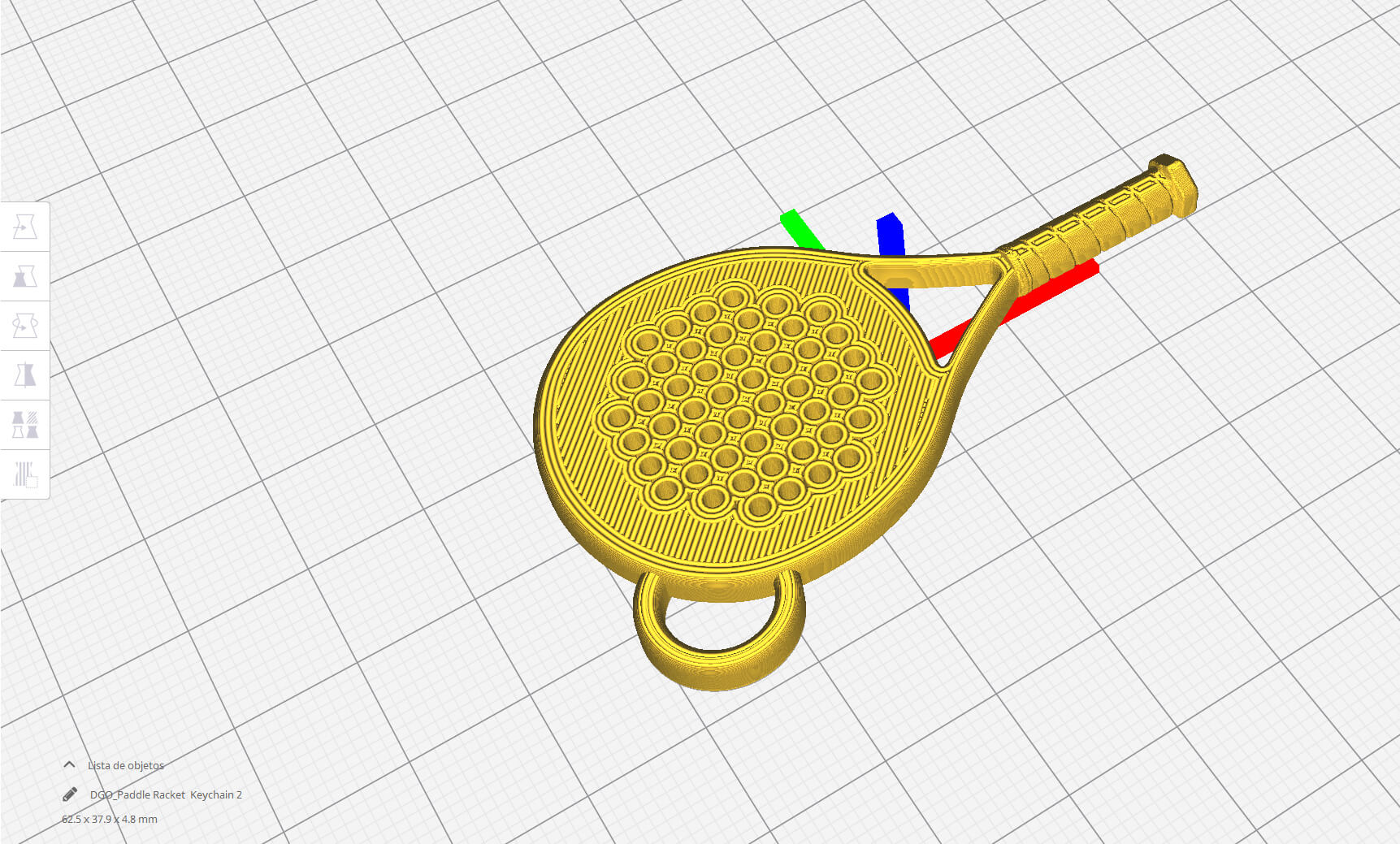 Paddle Tennis Racket Keychain 3d Print Model By Sanchiesp