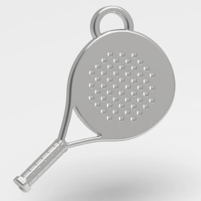 Paddle Tennis Racket Keychain - 3D Print Model by sanchiesp