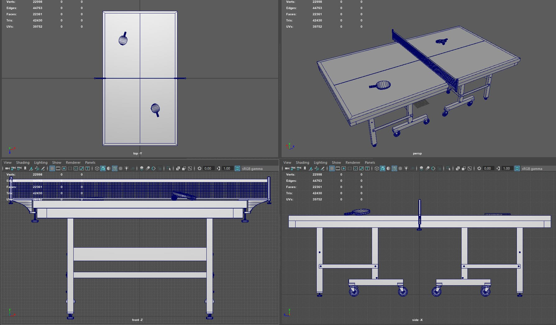 Ping Pong Table - 3D Model by sanchiesp