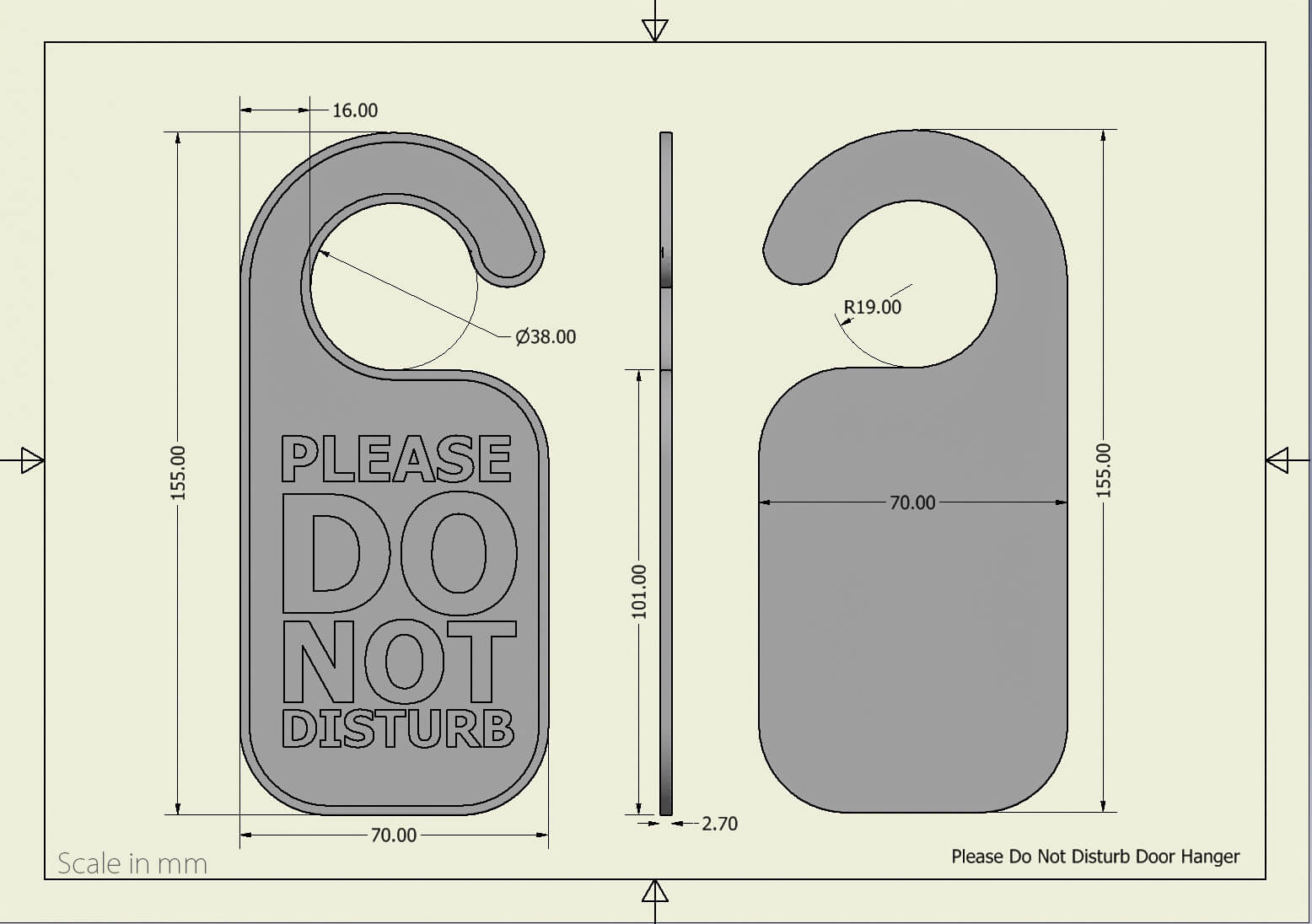 Please Do Not Disturb Door Hanger - 3D Model by sanchiesp
