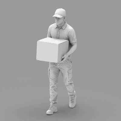 Professional Delivery Courier Male High-Precision 3D Model by sanchiesp