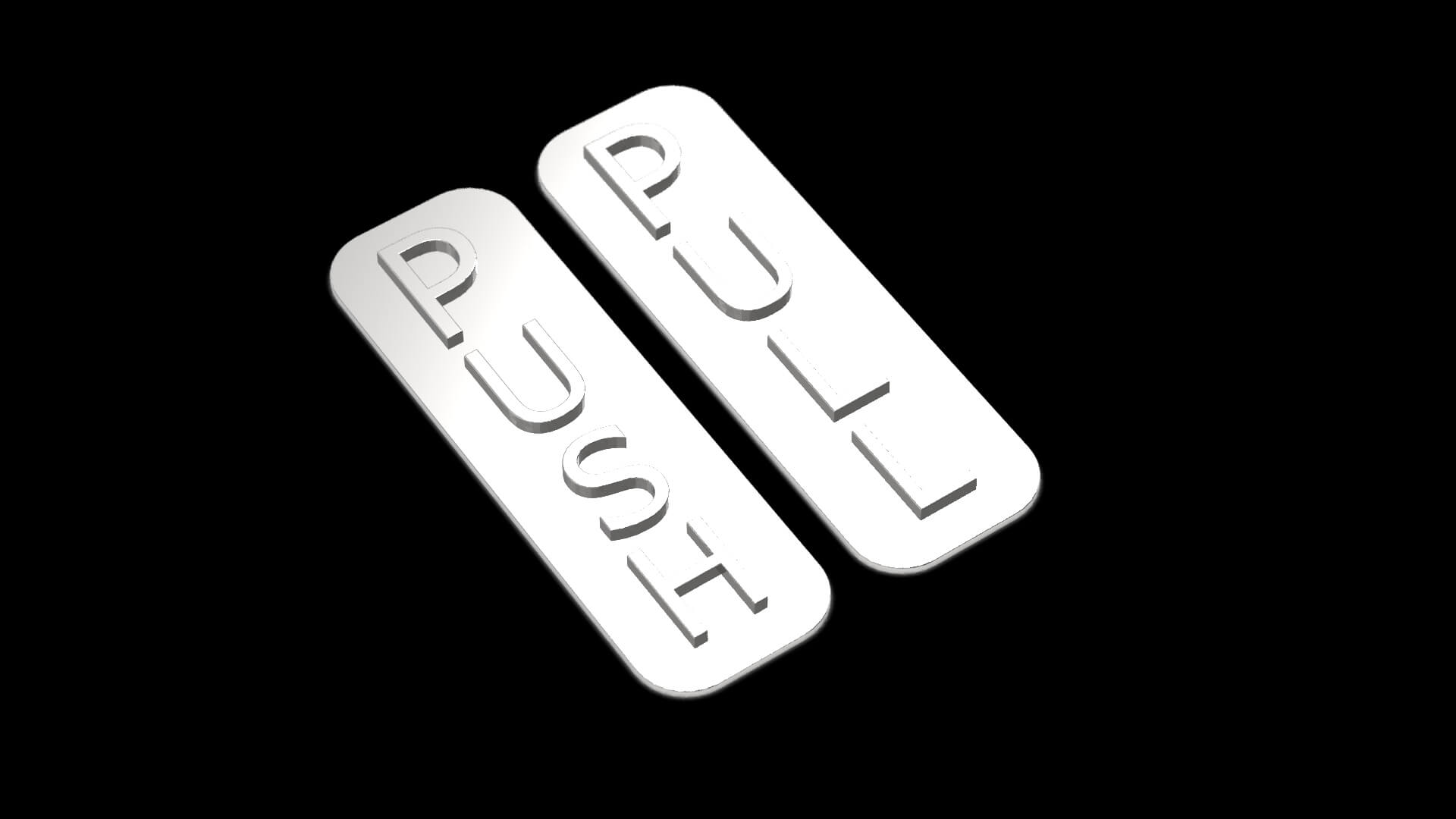 Push Pull Door Sign - 3D Print Model by sanchiesp
