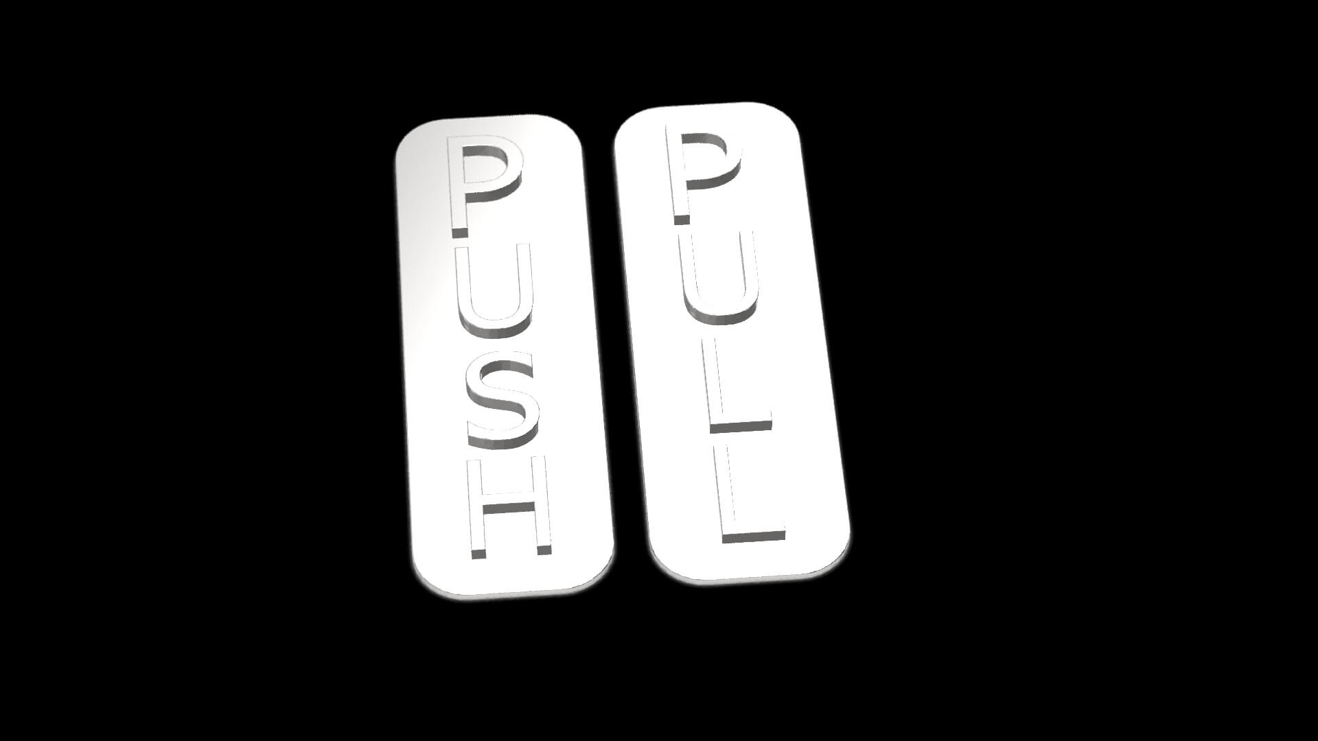 Push Pull Door Sign - 3D Print Model by sanchiesp