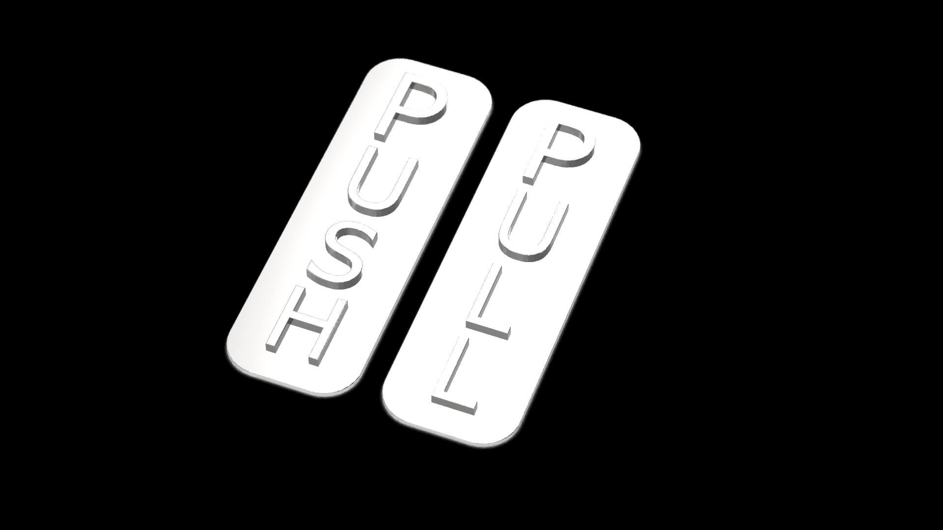 Push Pull Door Sign - 3D Print Model by sanchiesp