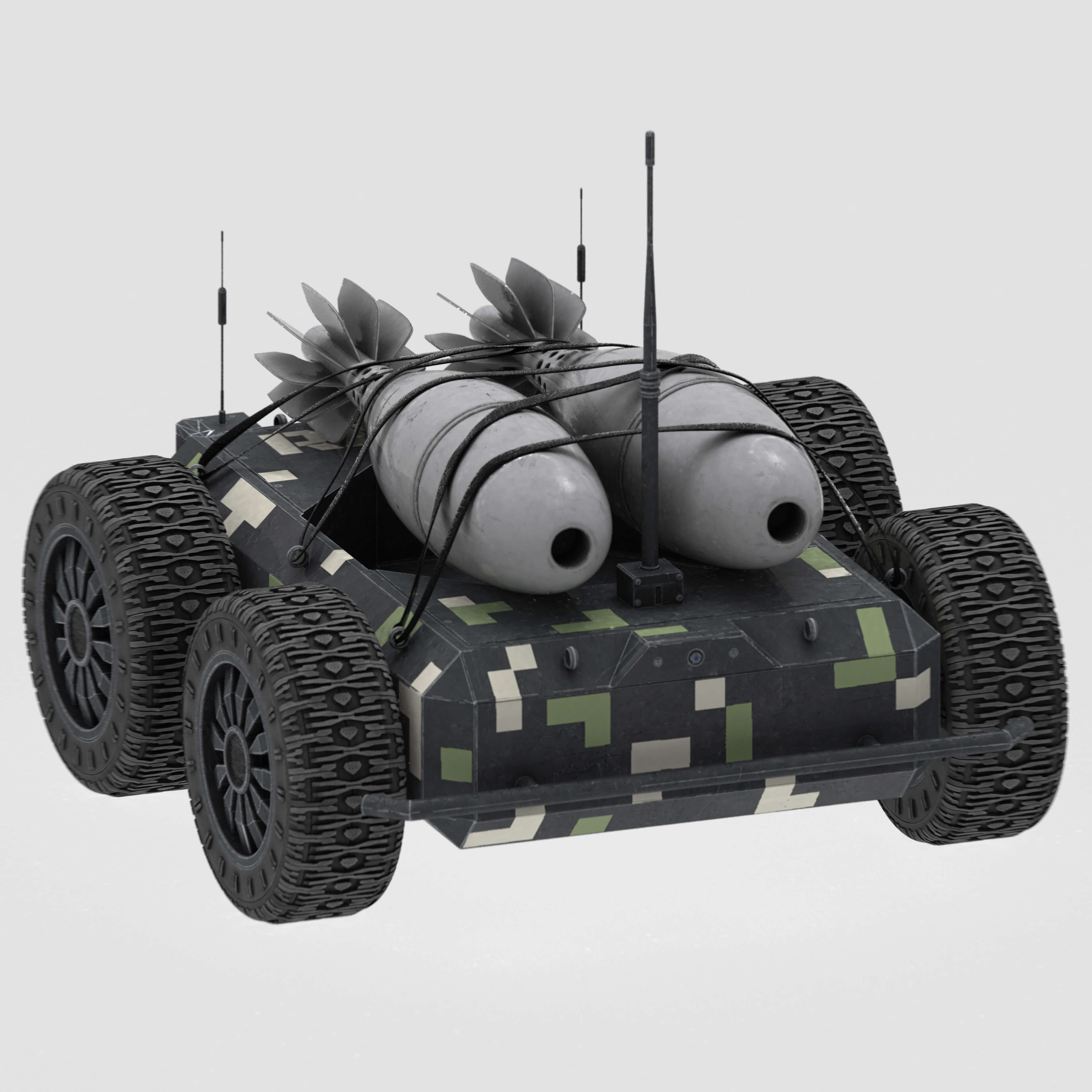 Ratel S Anti Tank Drone With Mortar Rounds - 3D Model by sanchiesp