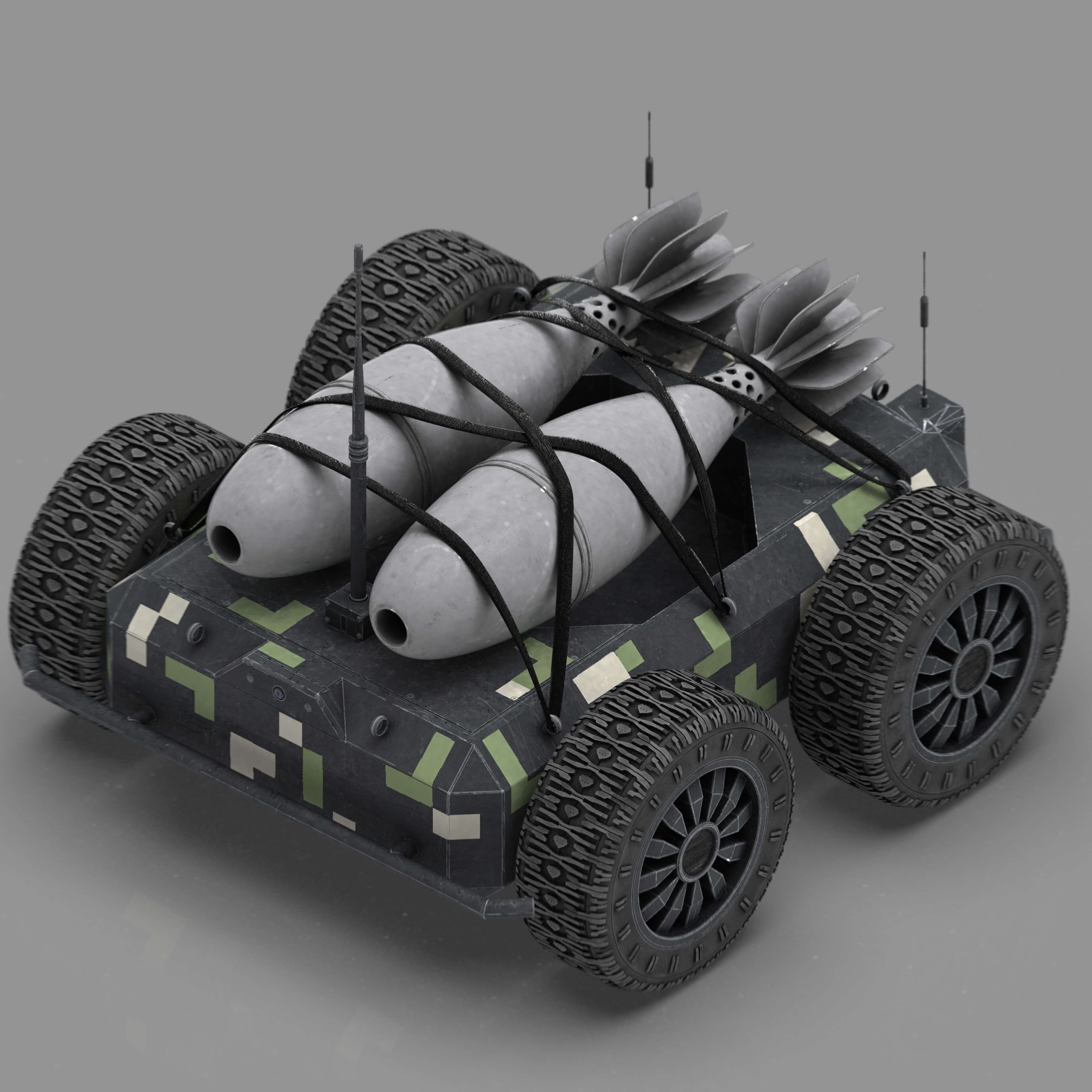 Ratel S Anti Tank Drone With Mortar Rounds - 3D Model by sanchiesp