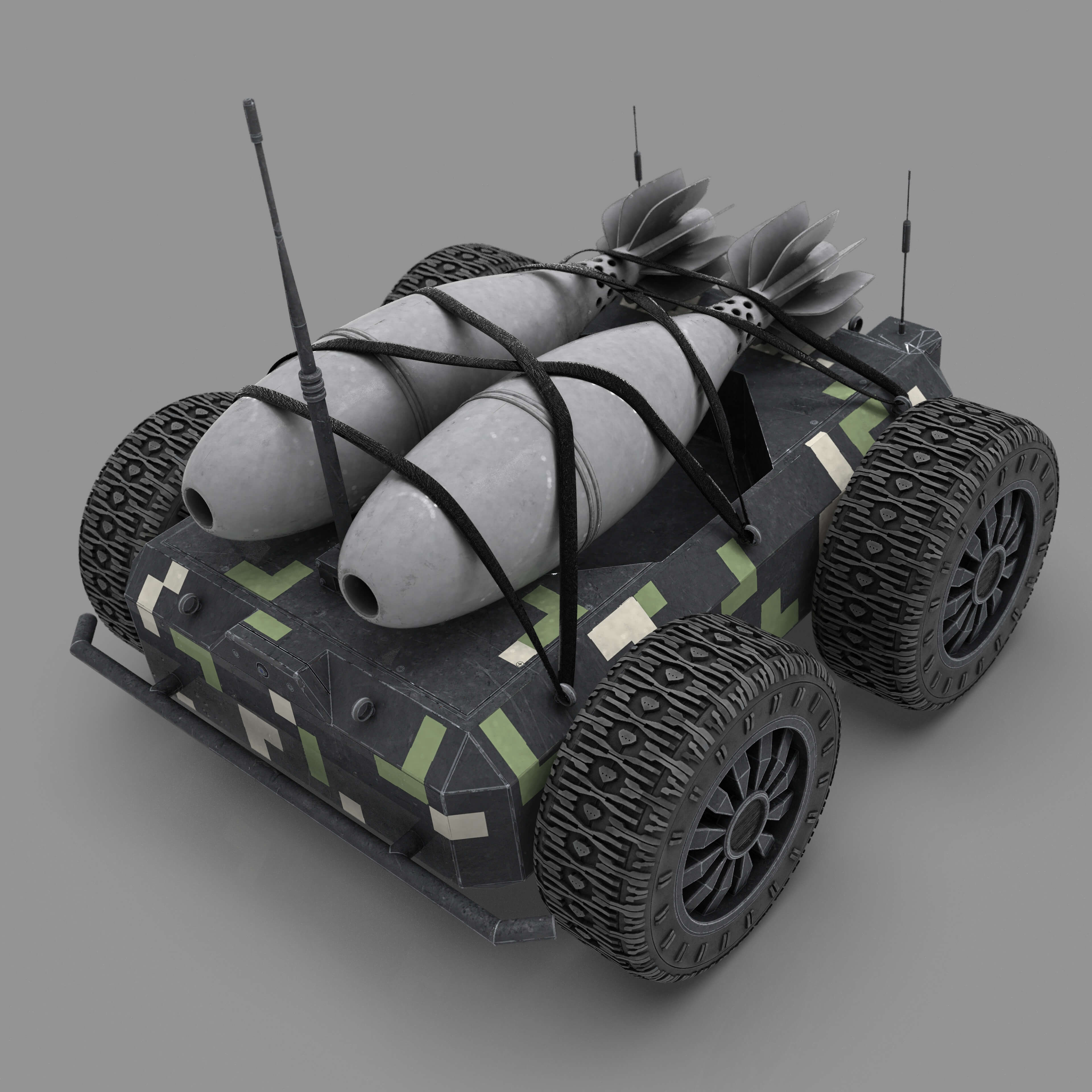 Ratel S Anti Tank Drone With Mortar Rounds - 3D Model by sanchiesp