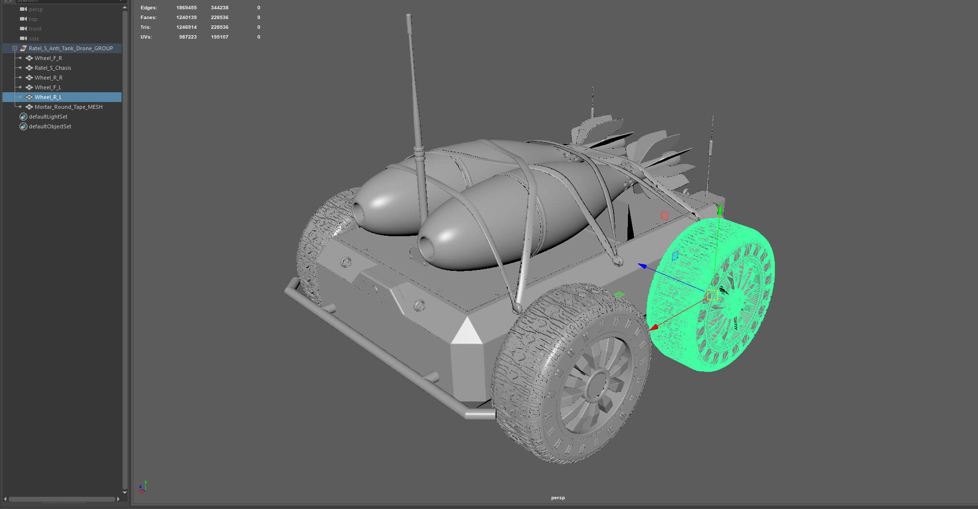 Ratel S Anti Tank Drone With Mortar Rounds - 3D Model by sanchiesp