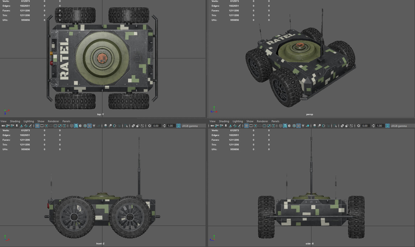 Ratel S Unmanned Ground Vehicle - 3D Model by sanchiesp