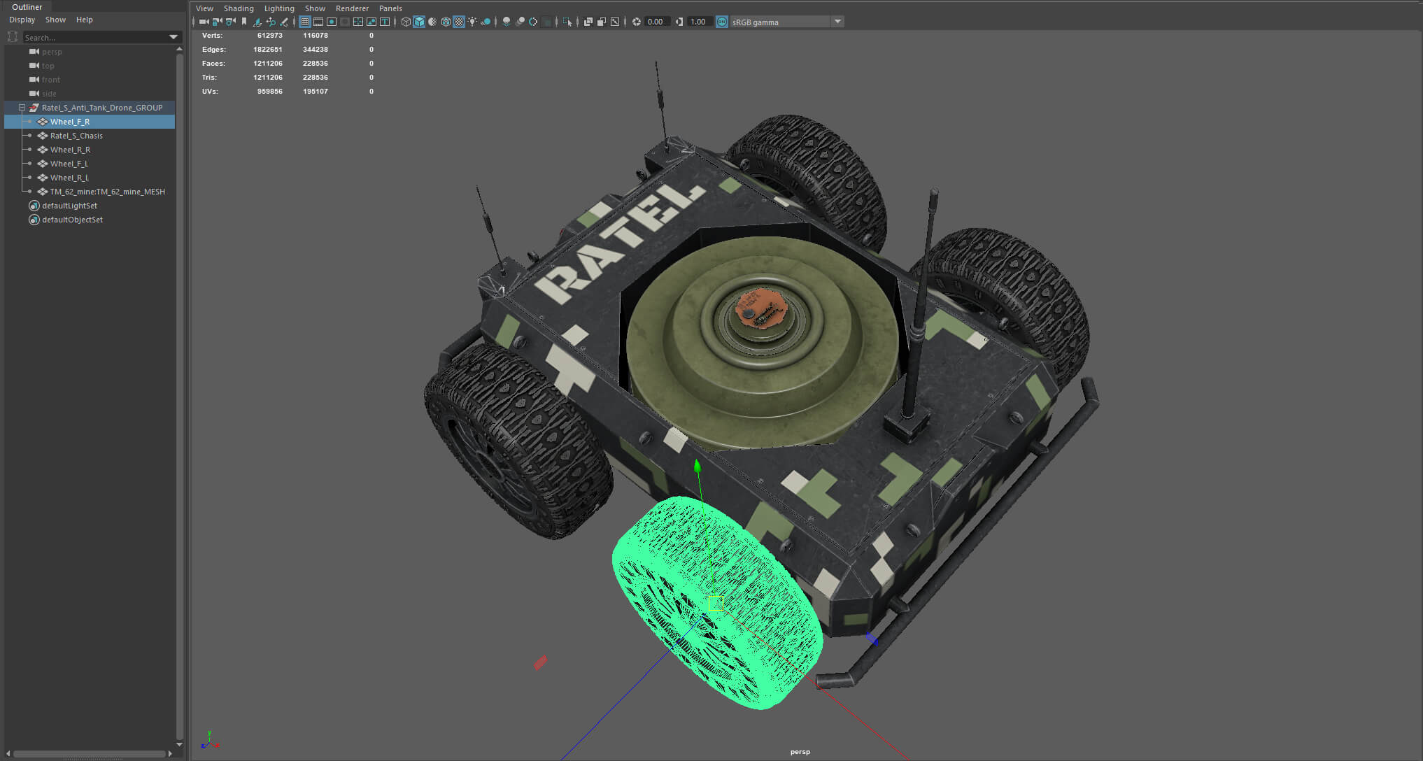 Ratel S Unmanned Ground Vehicle - 3D Model by sanchiesp