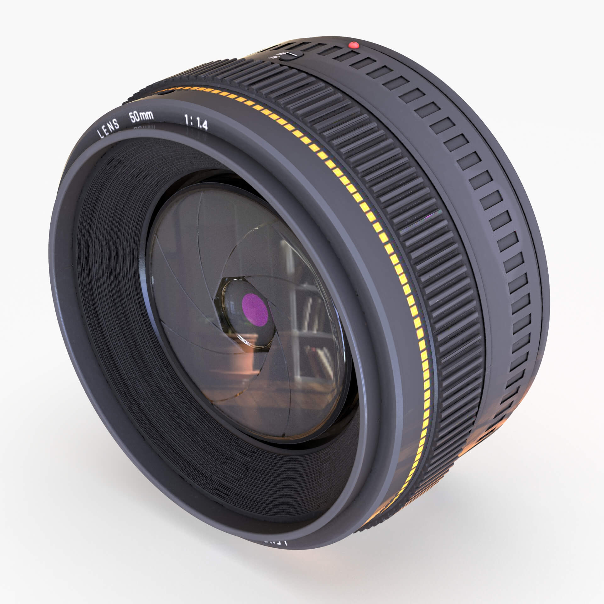 Realistic 50mm Camera Lens - 3D Model by sanchiesp