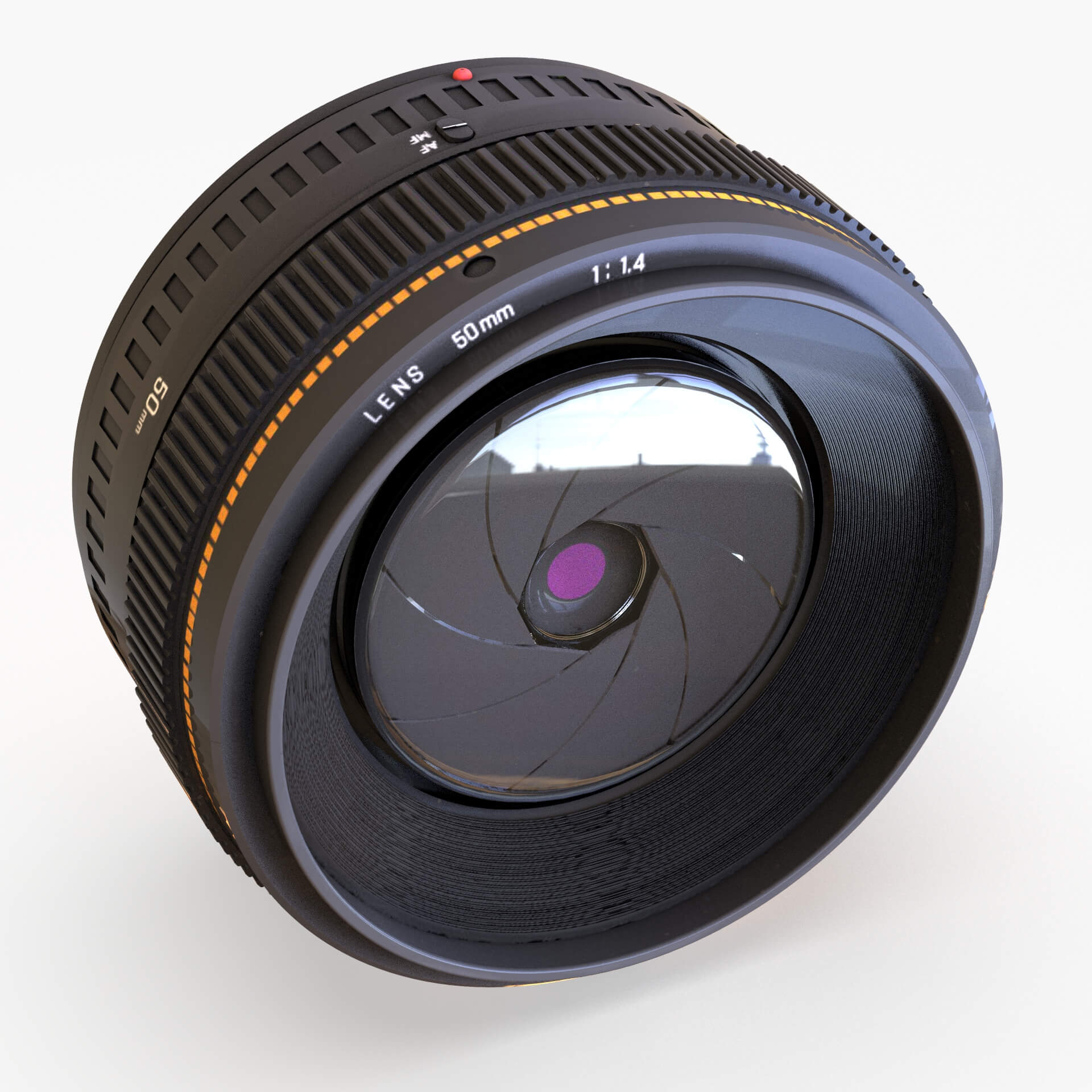 Realistic 50mm Camera Lens - 3D Model by sanchiesp