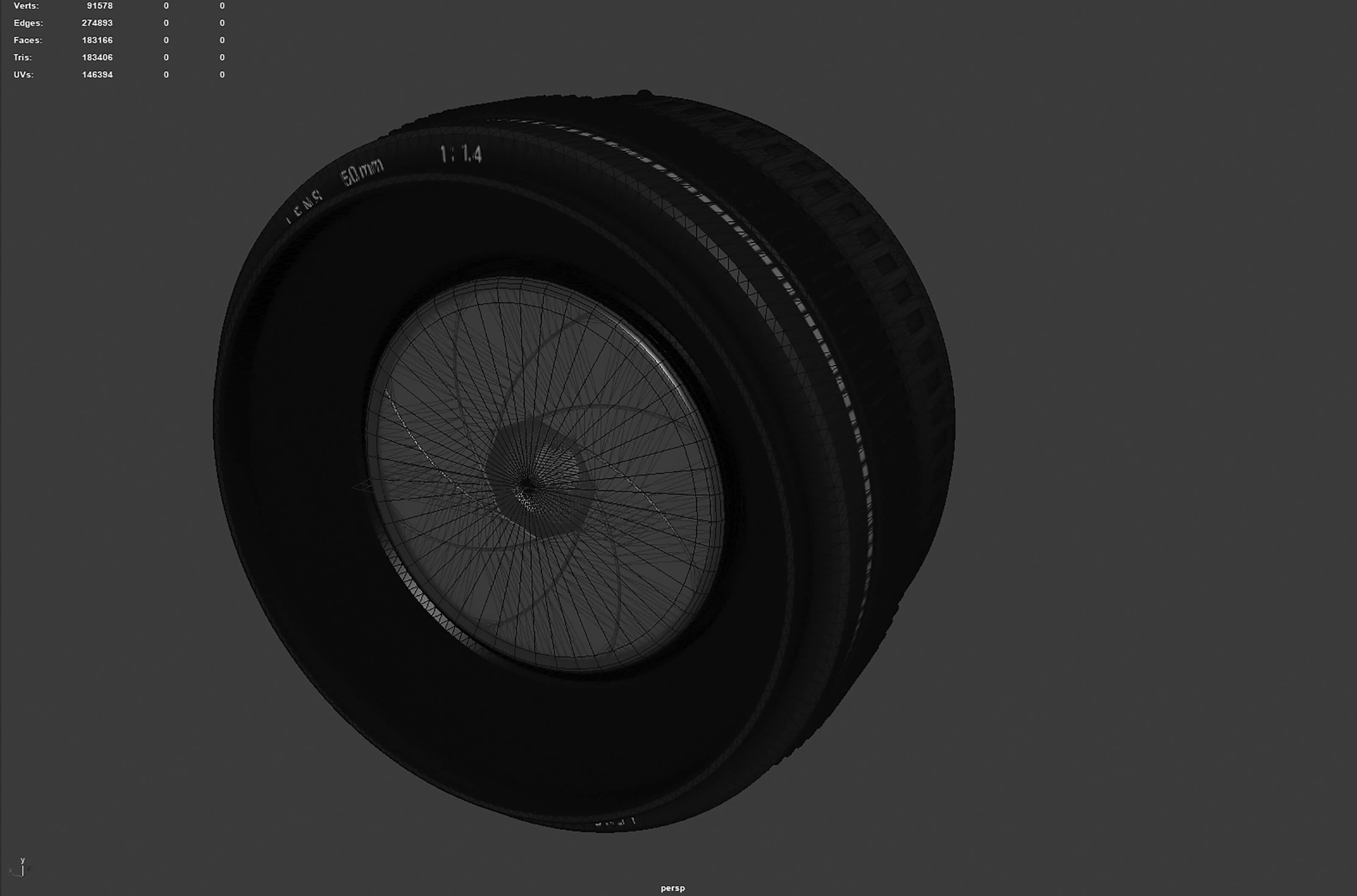 Realistic 50mm Camera Lens - 3D Model by sanchiesp
