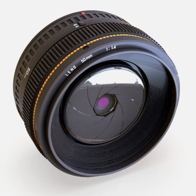 Realistic 50mm Camera Lens - 3D Model by sanchiesp