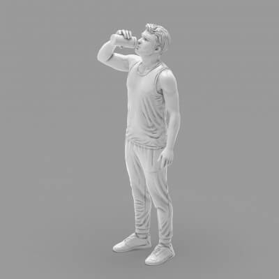 Realistic Athletic Male for 3D Print by sanchiesp