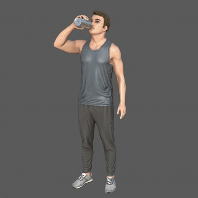 Realistic Athletic Male Game Ready Low Poly Model by sanchiesp