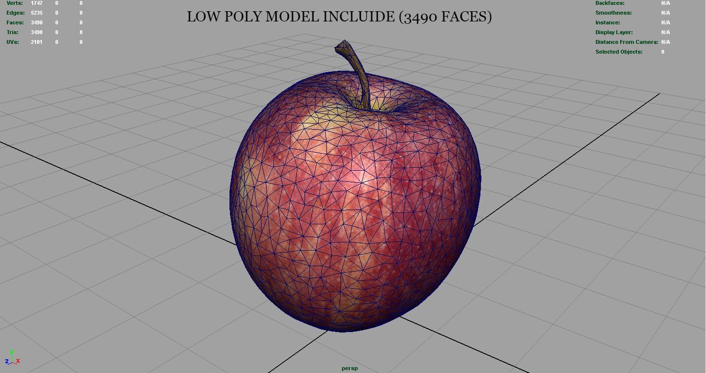 Red Apple - 3D Model by sanchiesp
