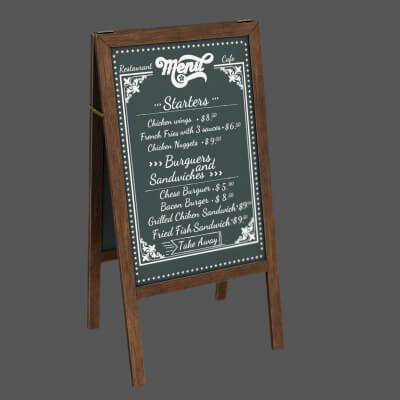 Restaurant Blackboard - 3D Model by sanchiesp