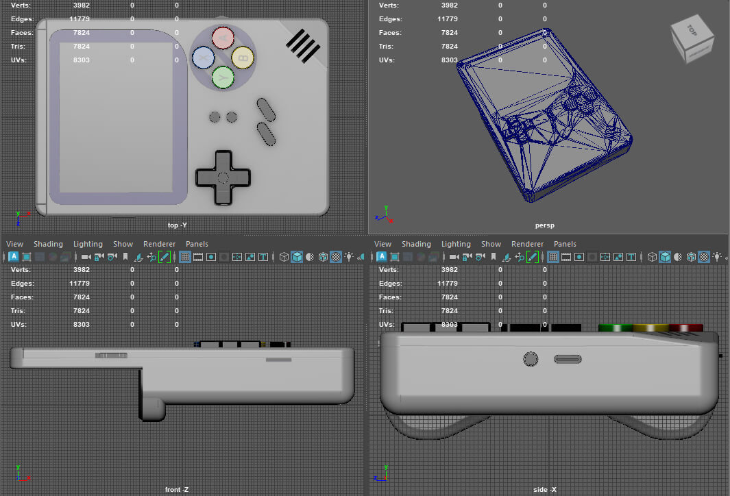 Retro Handheld Gaming Console - 3D Model by sanchiesp