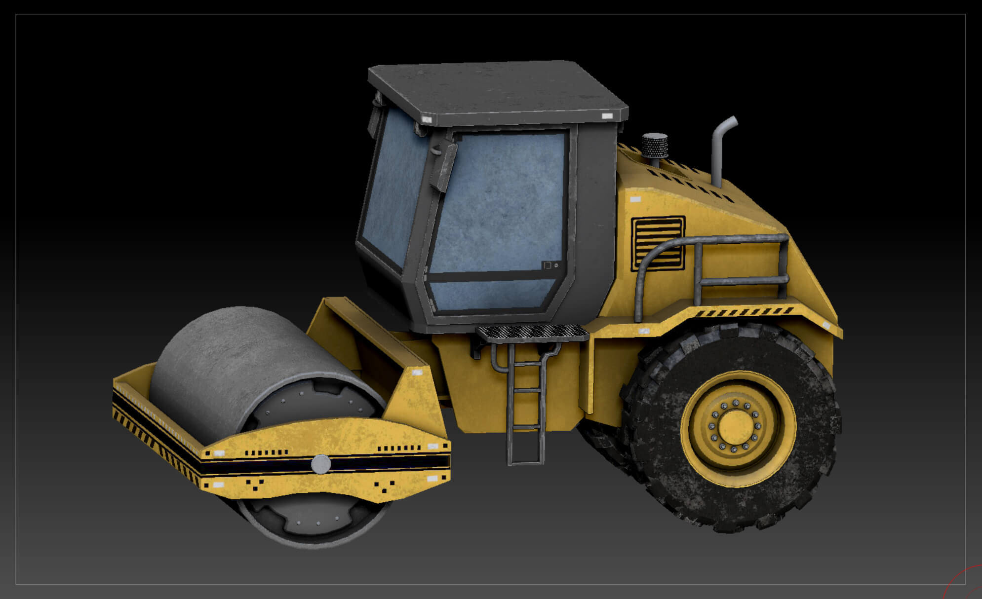 Industrial Road Roller - 3D Model by sanchiesp