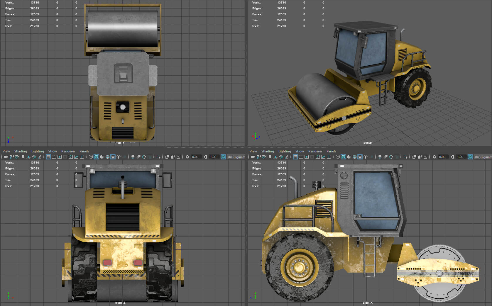 Industrial Road Roller - 3D Model by sanchiesp
