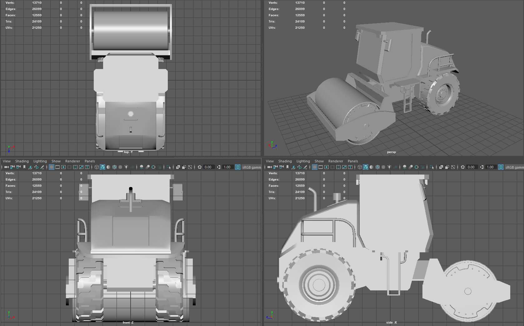 Industrial Road Roller - 3D Model by sanchiesp