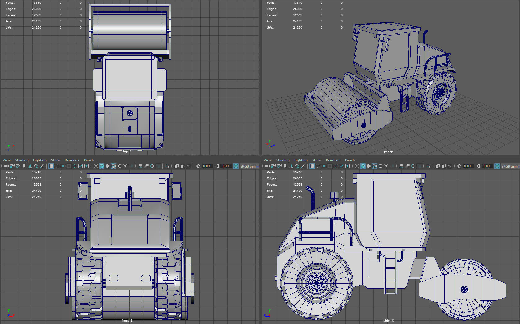Industrial Road Roller - 3D Model by sanchiesp