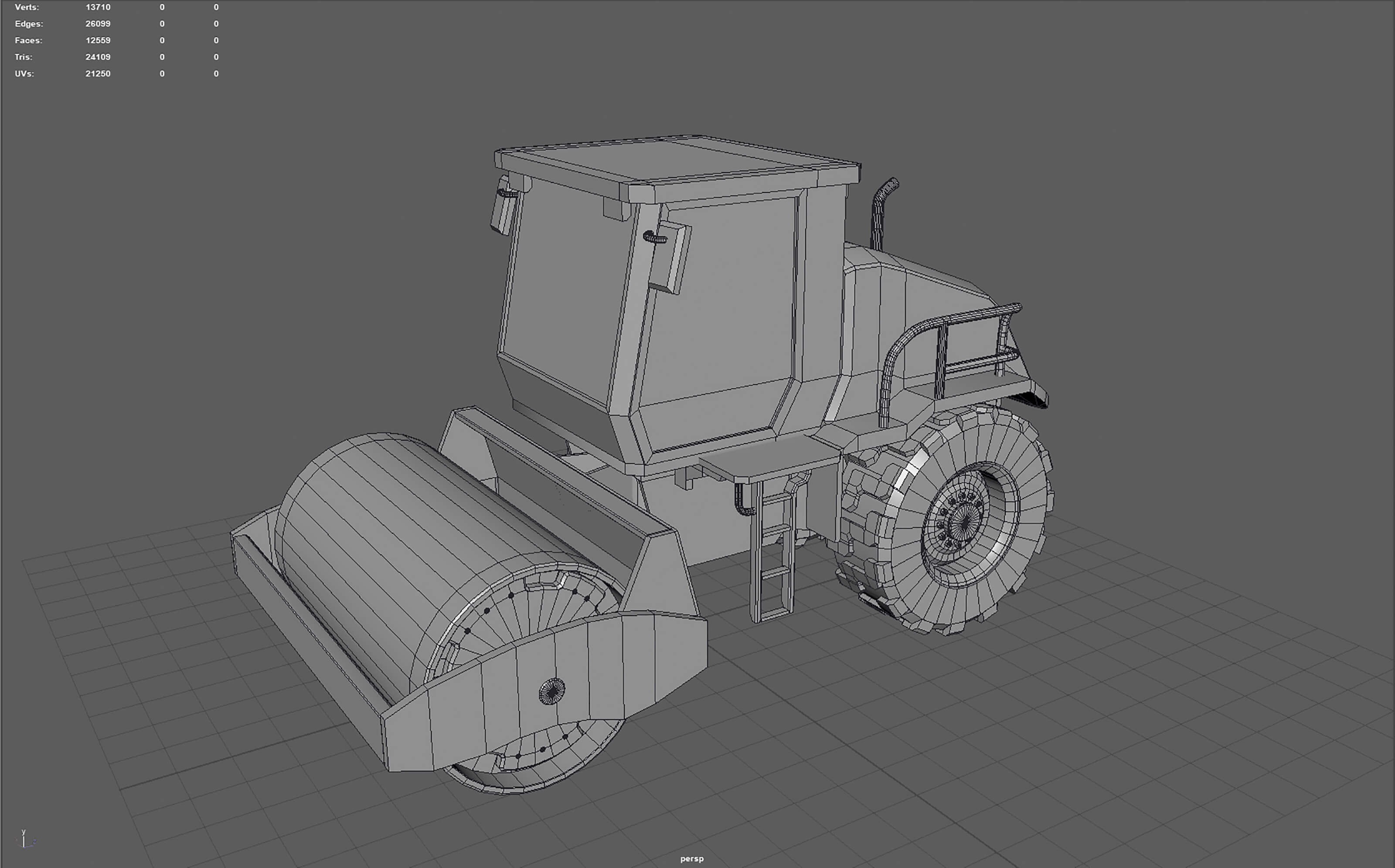 Industrial Road Roller - 3D Model by sanchiesp