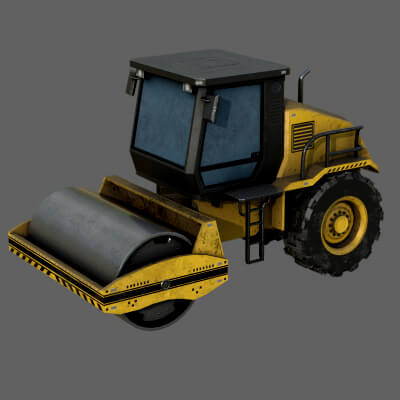 Industrial Road Roller - 3D Model by sanchiesp