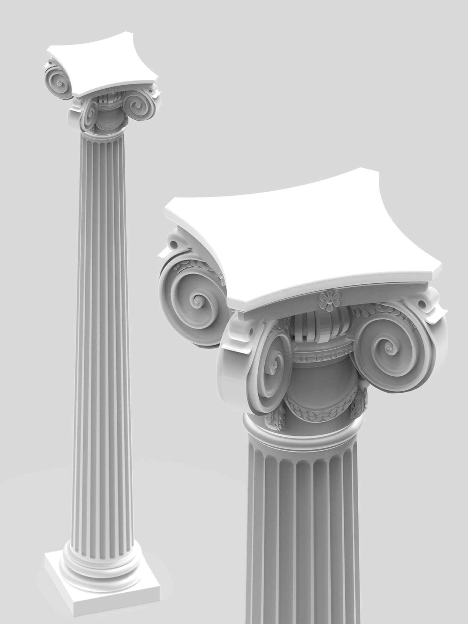 Roman Ionic Column with Angled Volutes - 3D Model by sanchiesp