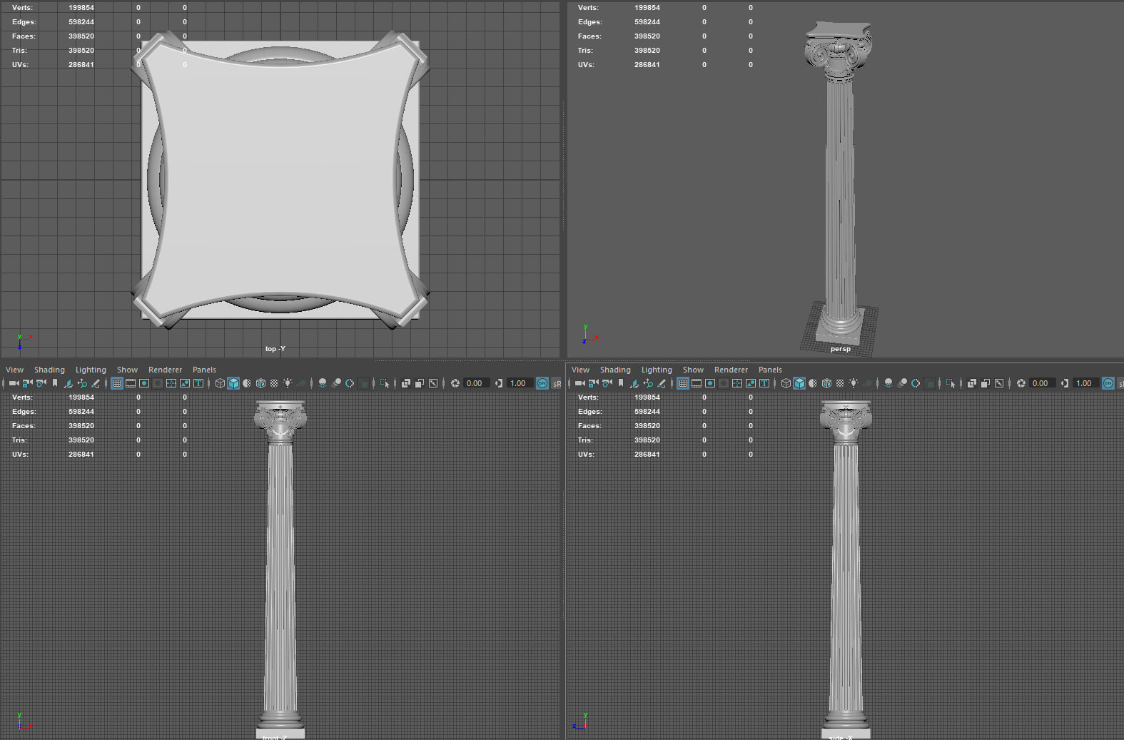 Roman Ionic Column with Angled Volutes - 3D Model by sanchiesp