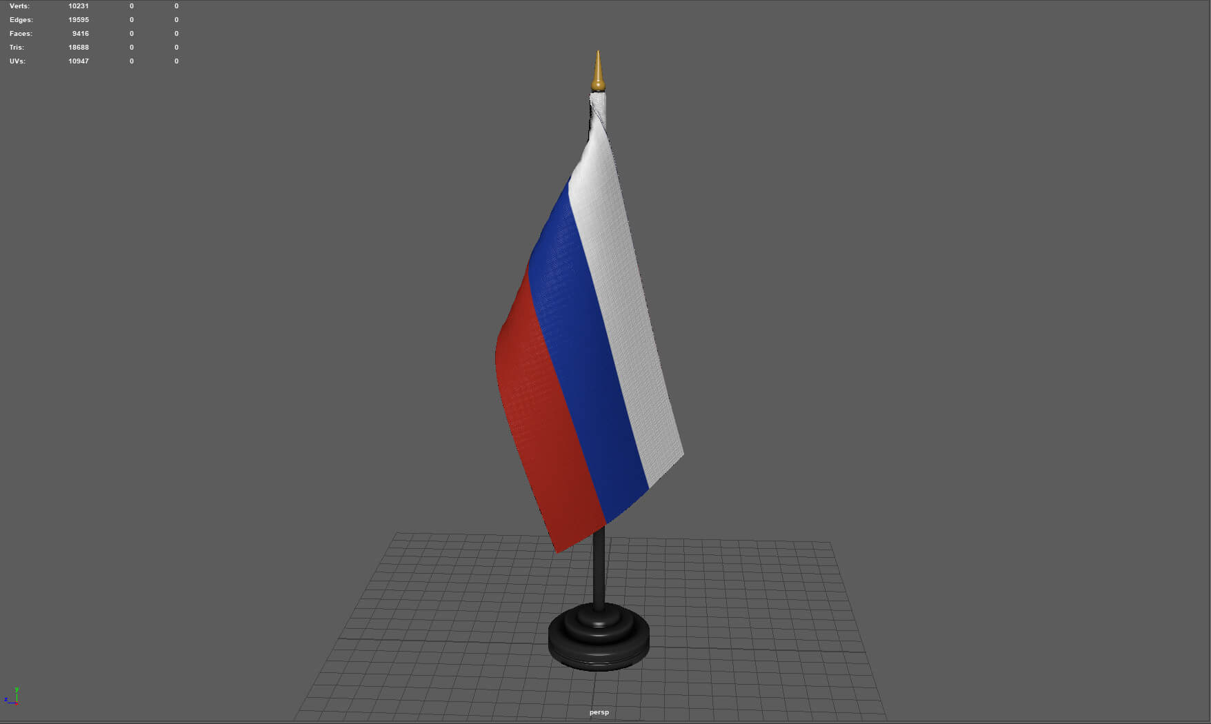 Russia Desk Flag - 3D Model by sanchiesp