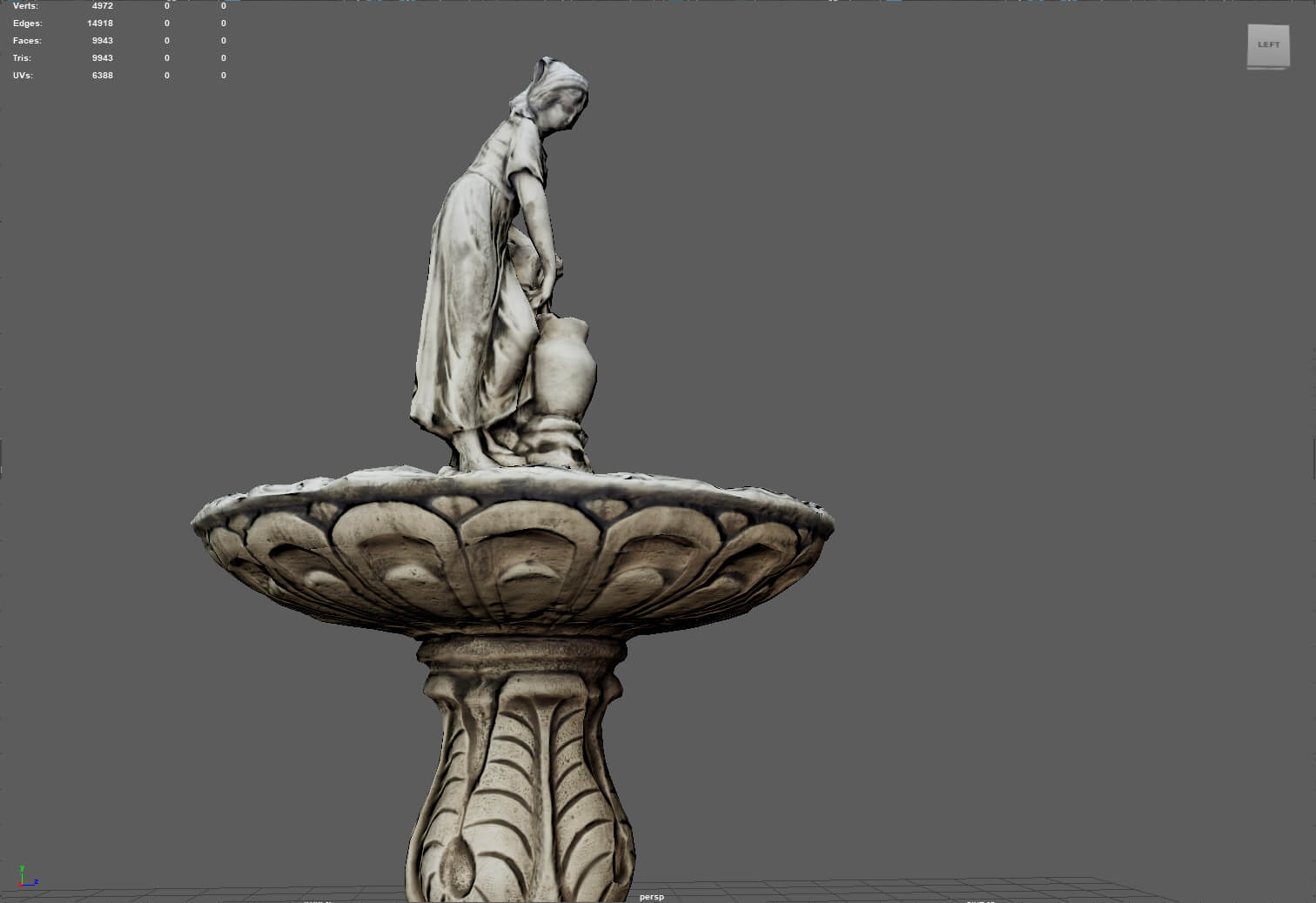 Rustic Lady Water Fountain Sculpture - 3D Model by sanchiesp