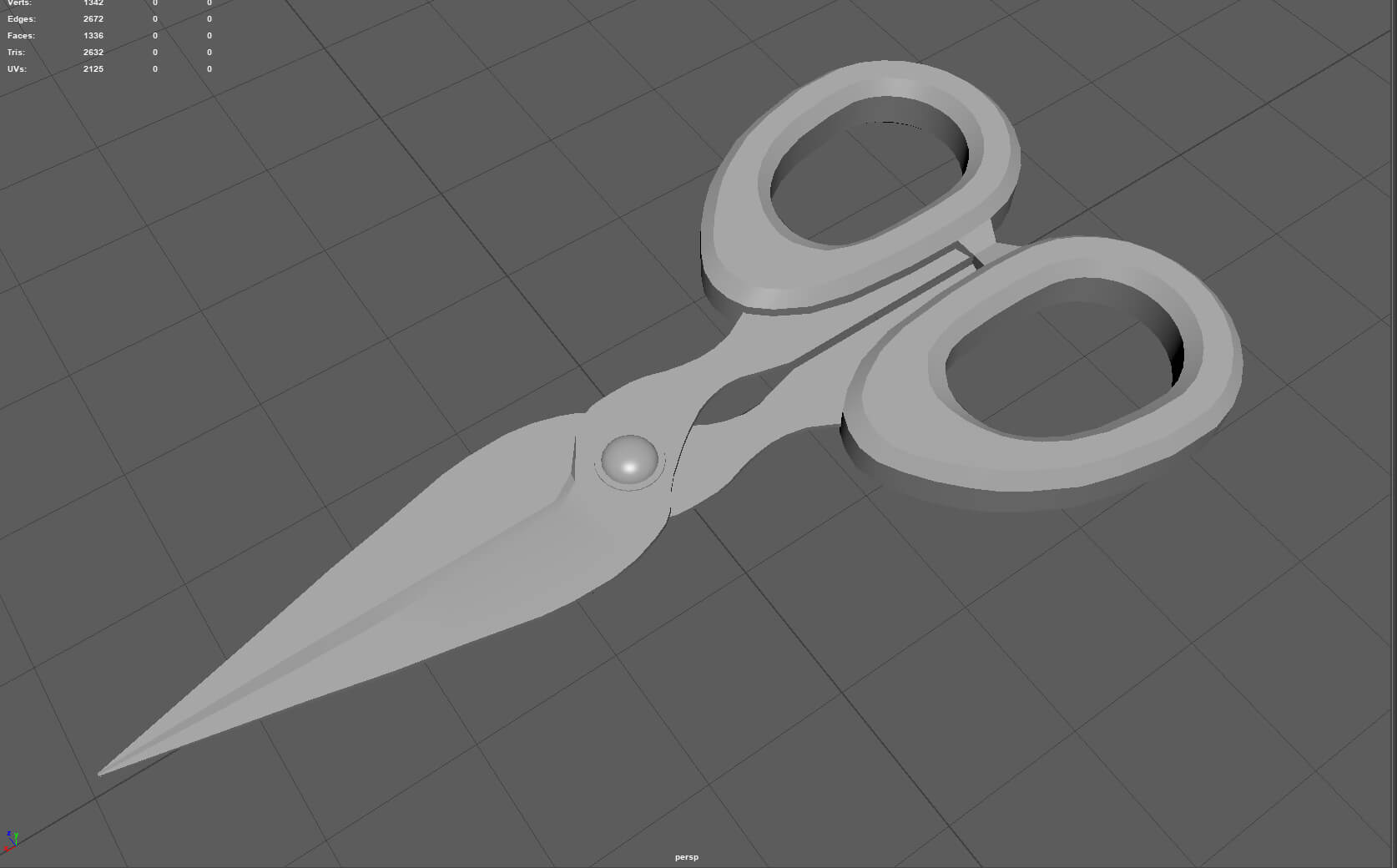 Stainless steel Scissors - 3D Model by sanchiesp