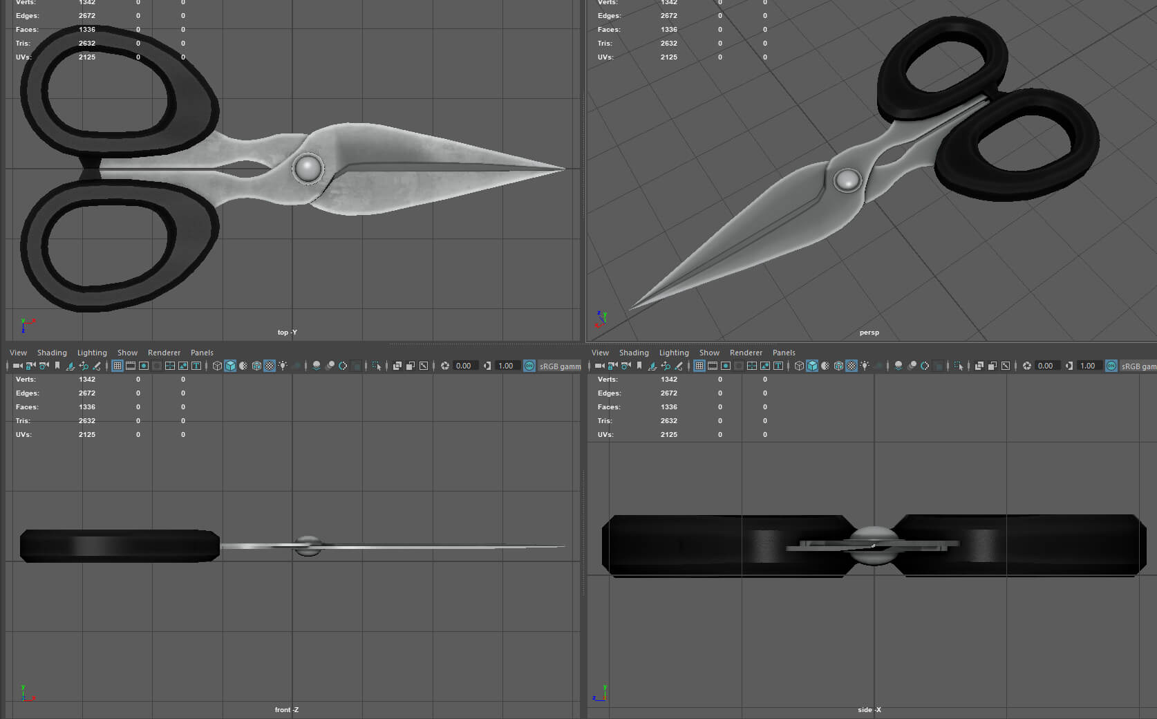 Stainless steel Scissors - 3D Model by sanchiesp