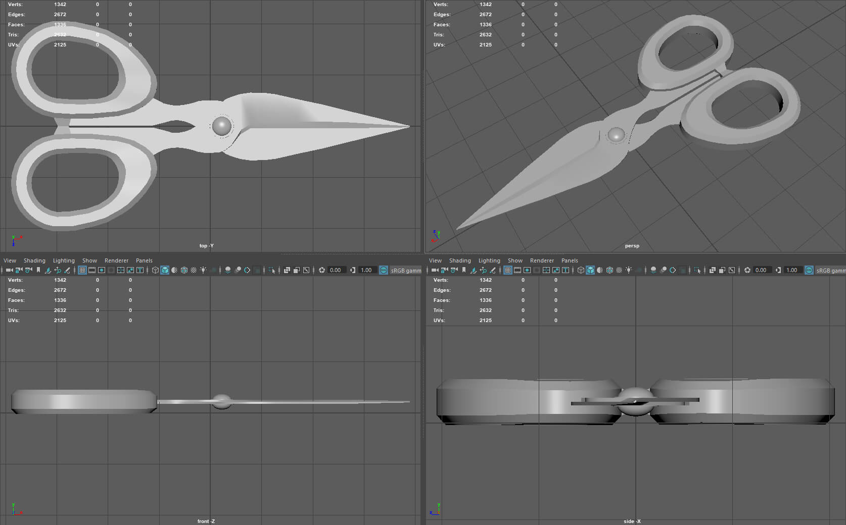 Stainless steel Scissors - 3D Model by sanchiesp