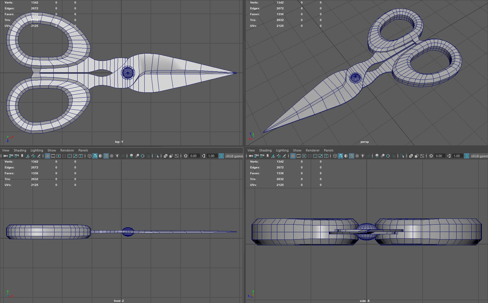 Stainless steel Scissors - 3D Model by sanchiesp