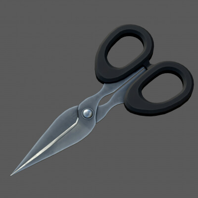 Stainless steel Scissors - 3D Model by sanchiesp