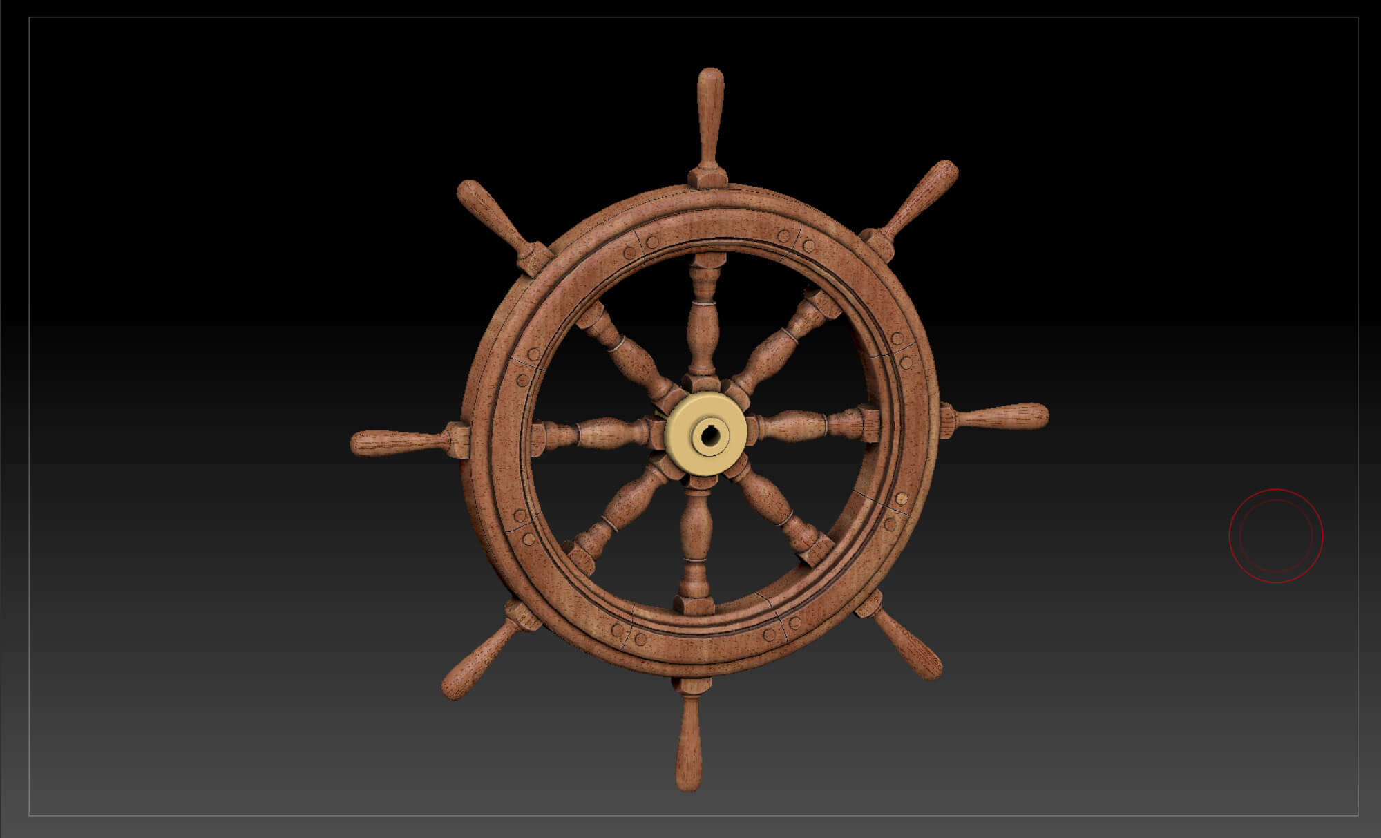 Wooden Ship Wheel - 3D Model by sanchiesp
