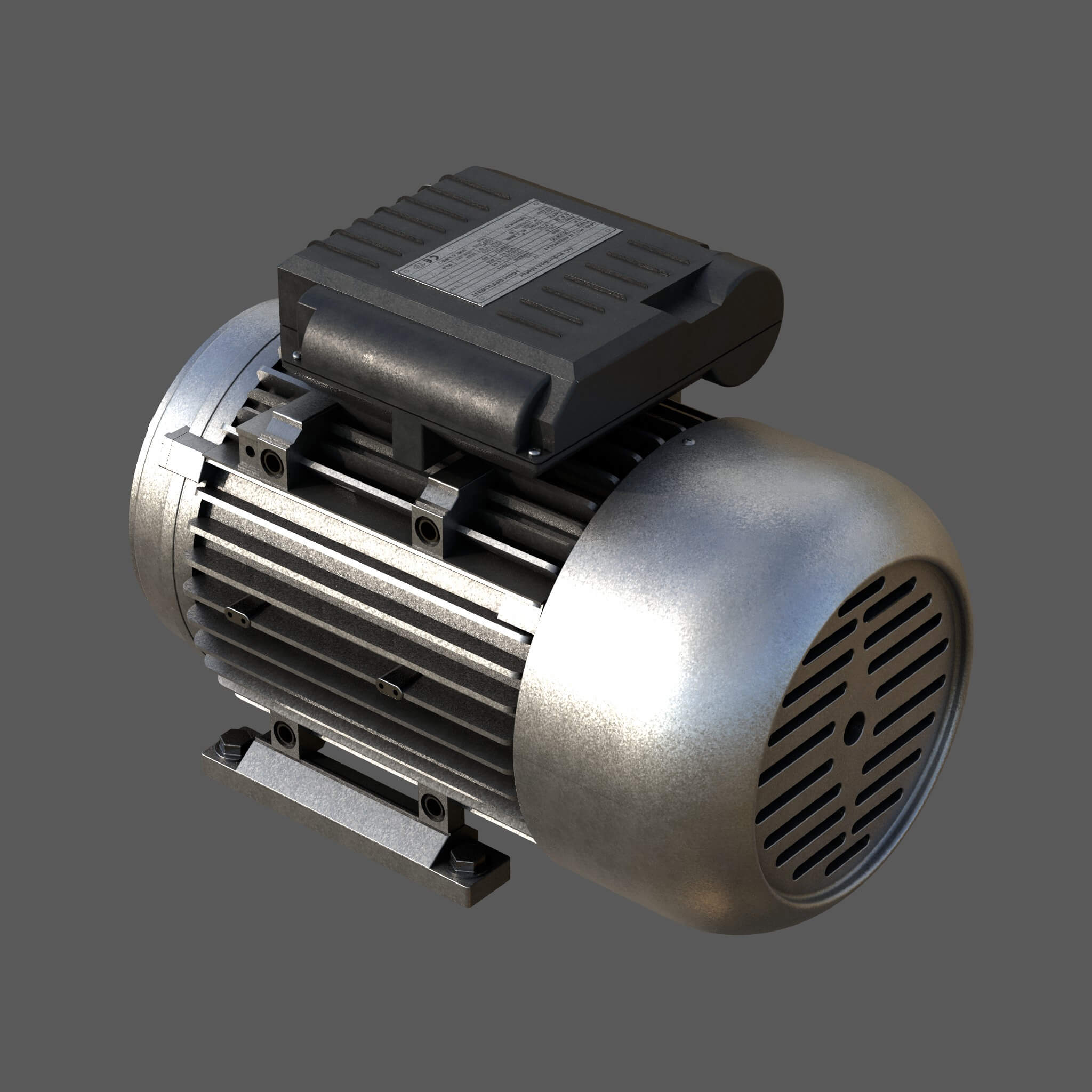 Single Phase Electric Motor - 3D Model by sanchiesp