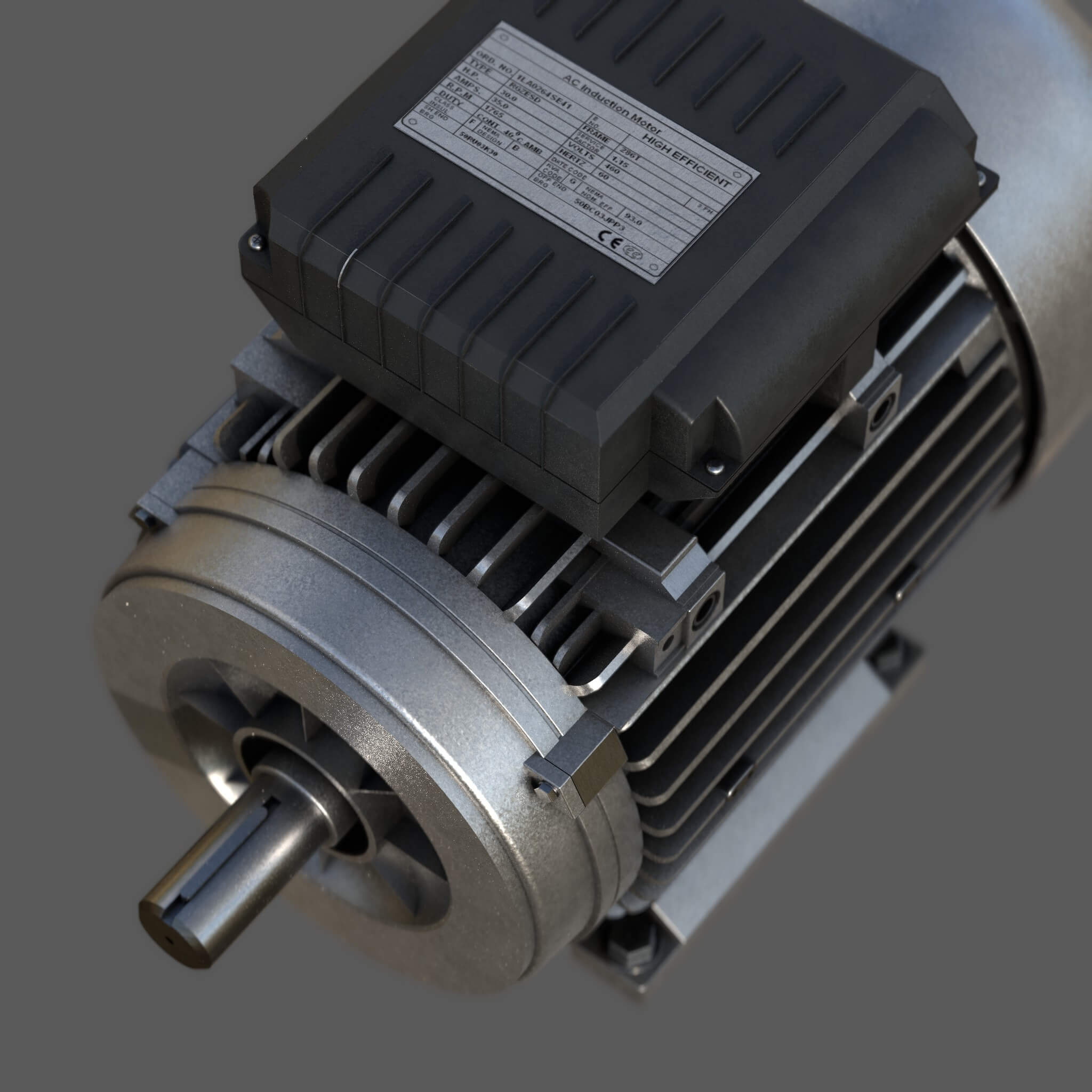Single Phase Electric Motor - 3D Model by sanchiesp