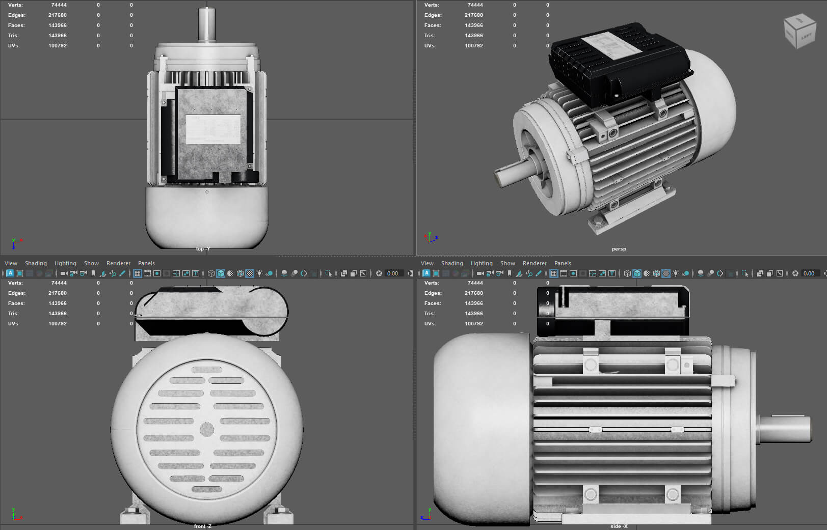 Single Phase Electric Motor - 3D Model by sanchiesp
