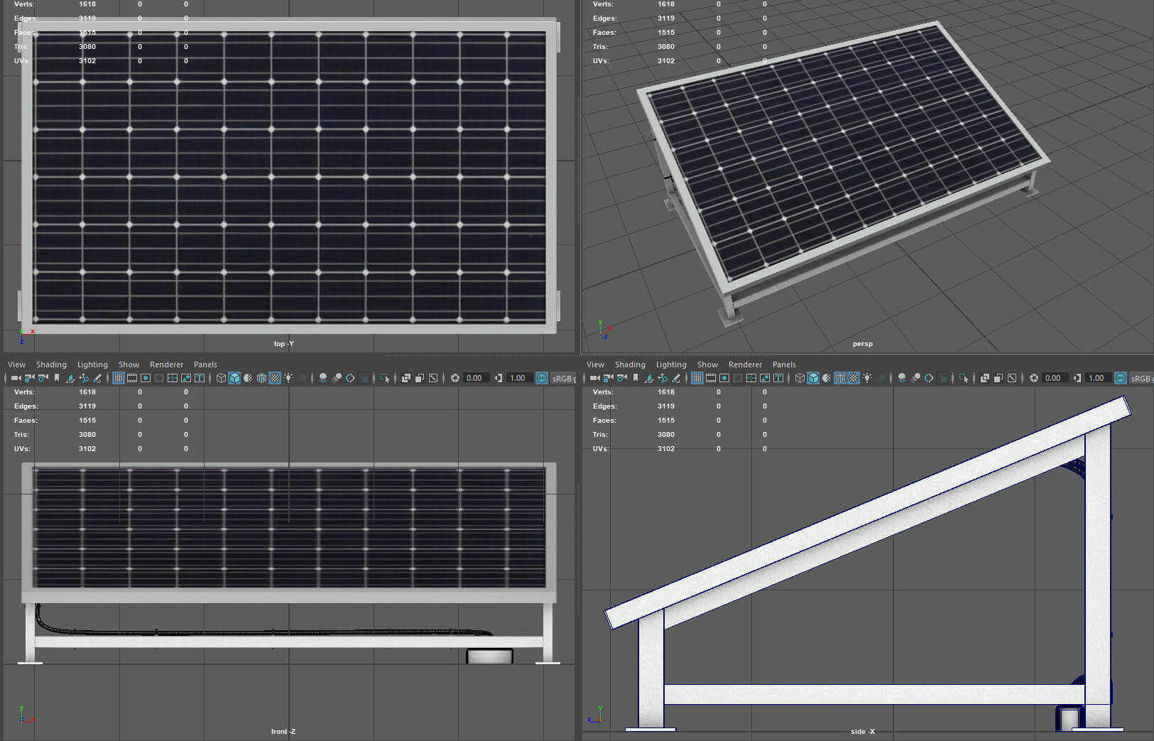 Solar Panel With Base - 3D Model by sanchiesp