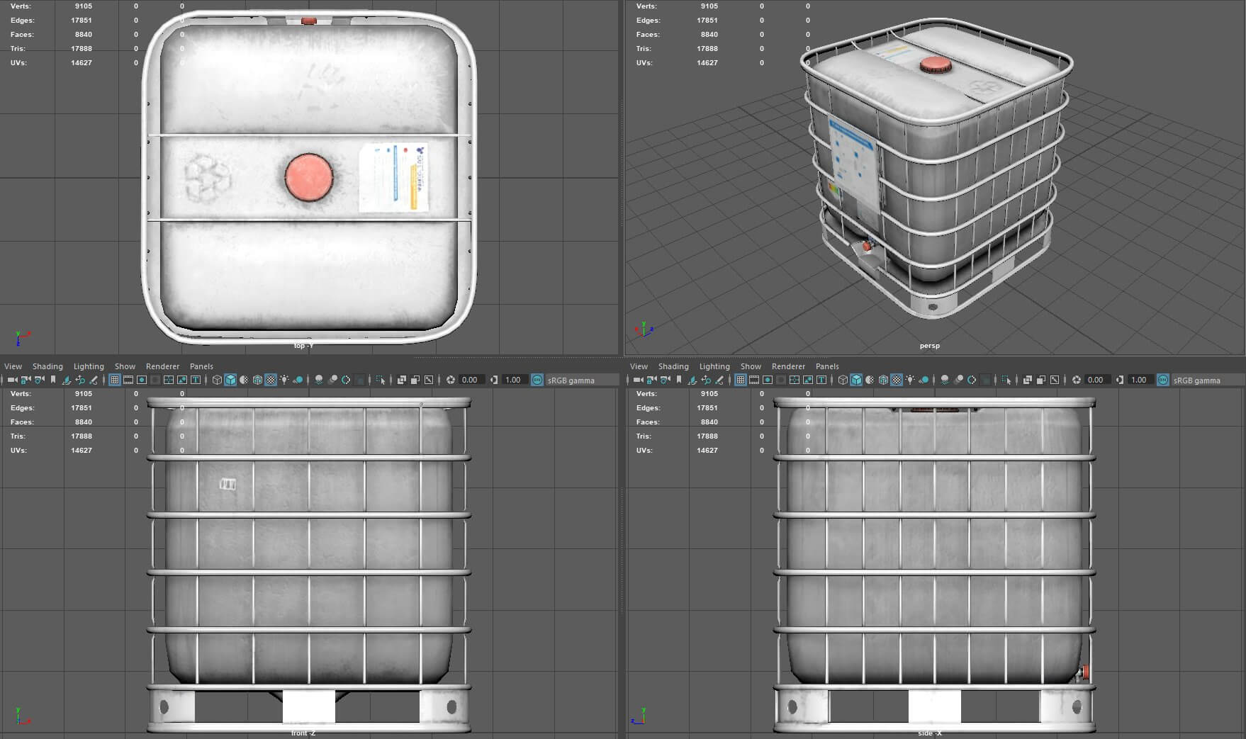 Square Water Tank - 3D Model by sanchiesp