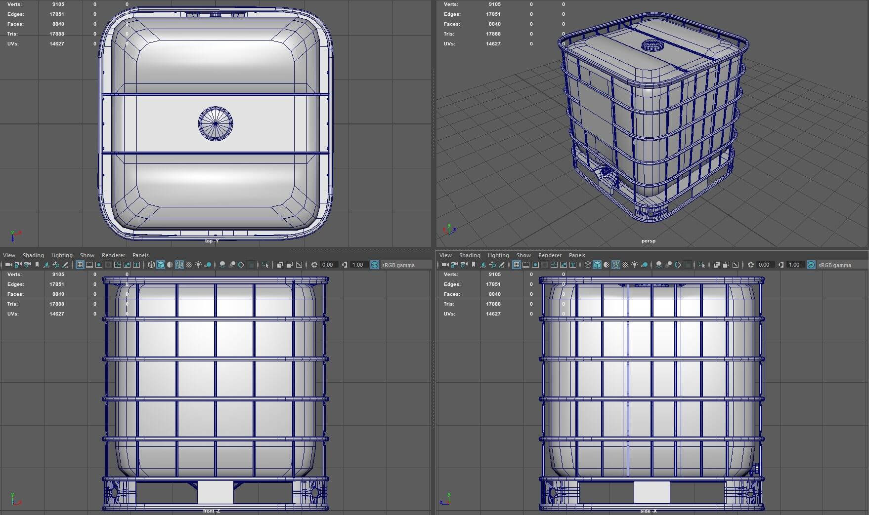 Square Water Tank - 3D Model by sanchiesp