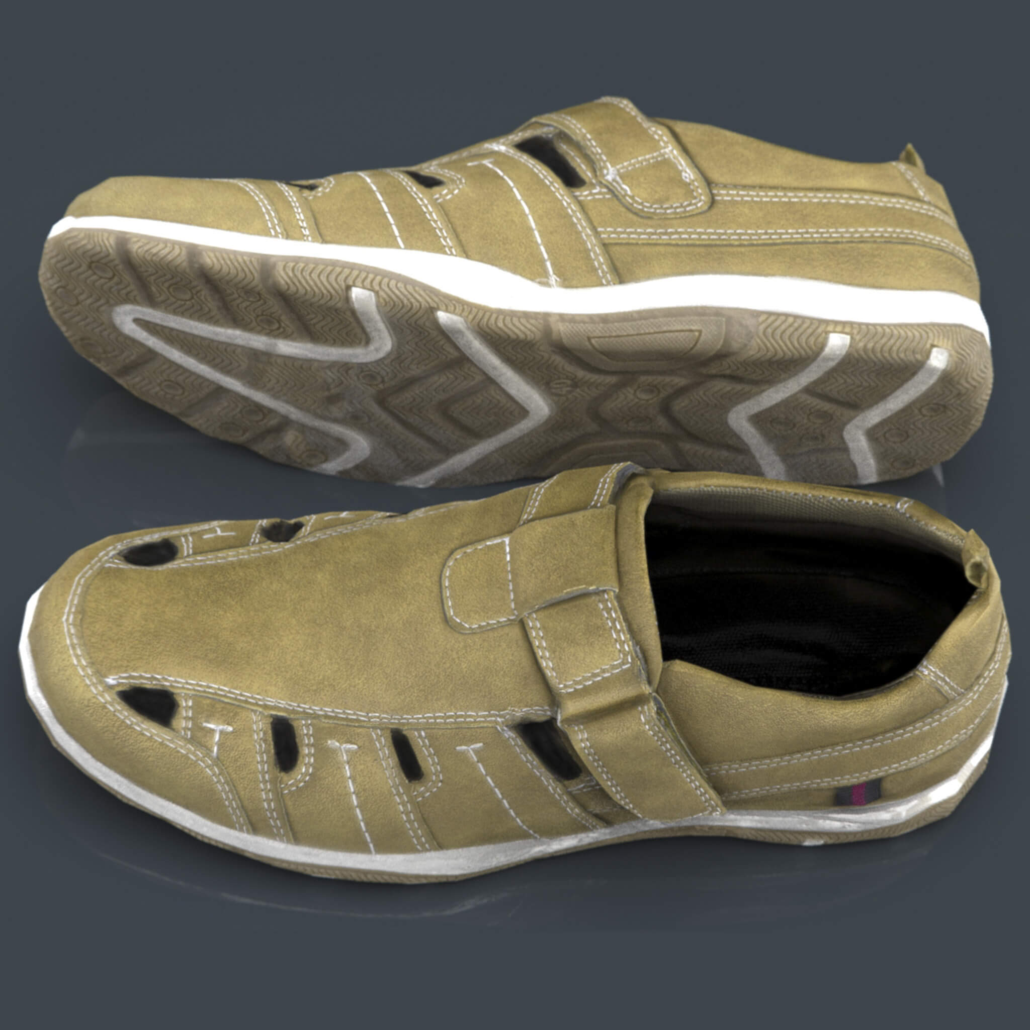Summer Leather Slippers - 3D Model by sanchiesp